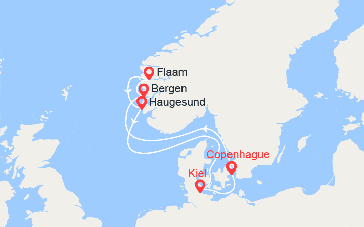 Croisière Fjords de Norvège: Bergen, Flam, Haugesund - 8 jours, départ ...